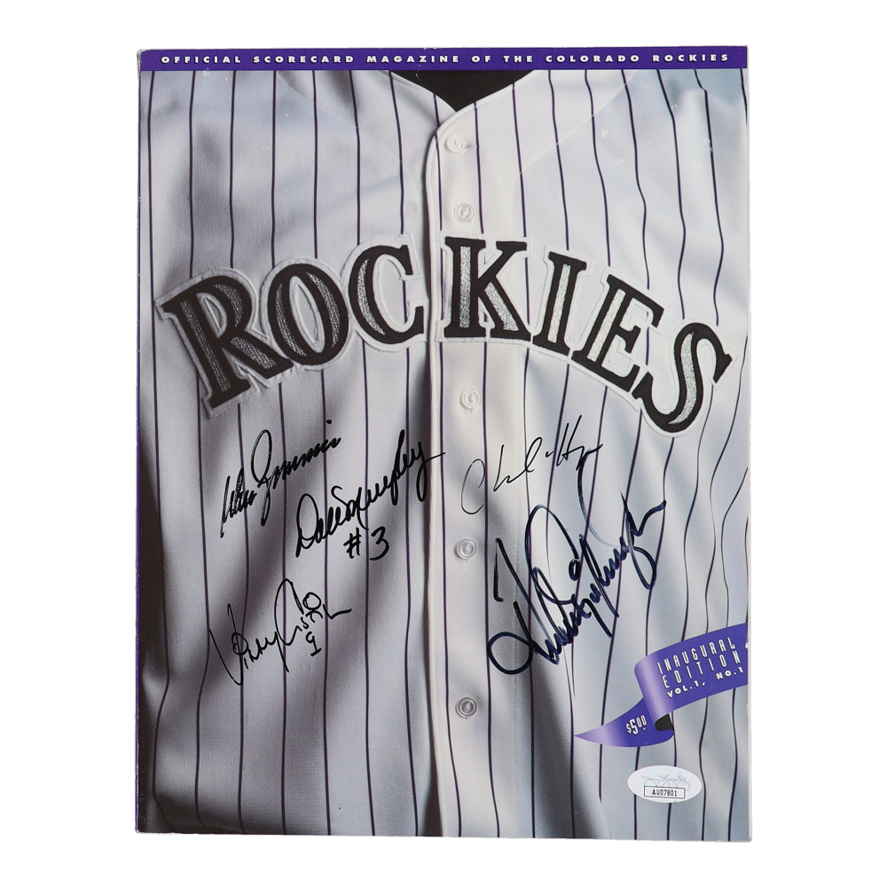 Rockies Inaugural Scorecard Team-Signed by (5) with Dale Murphy, Don ...