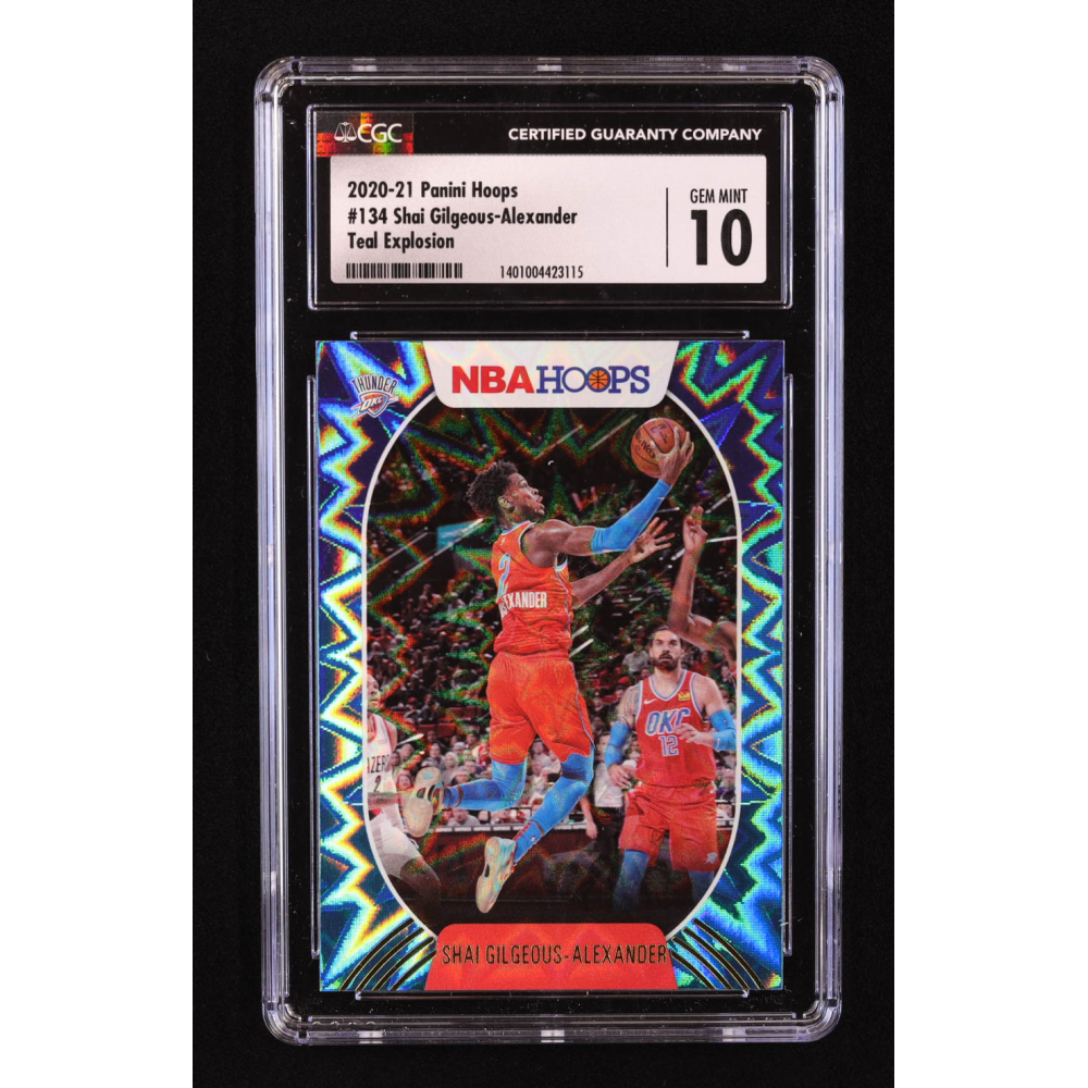 Shai Gilgeous-Alexander 2020-21 Hoops Teal Explosion #134 (CGC 10 ...