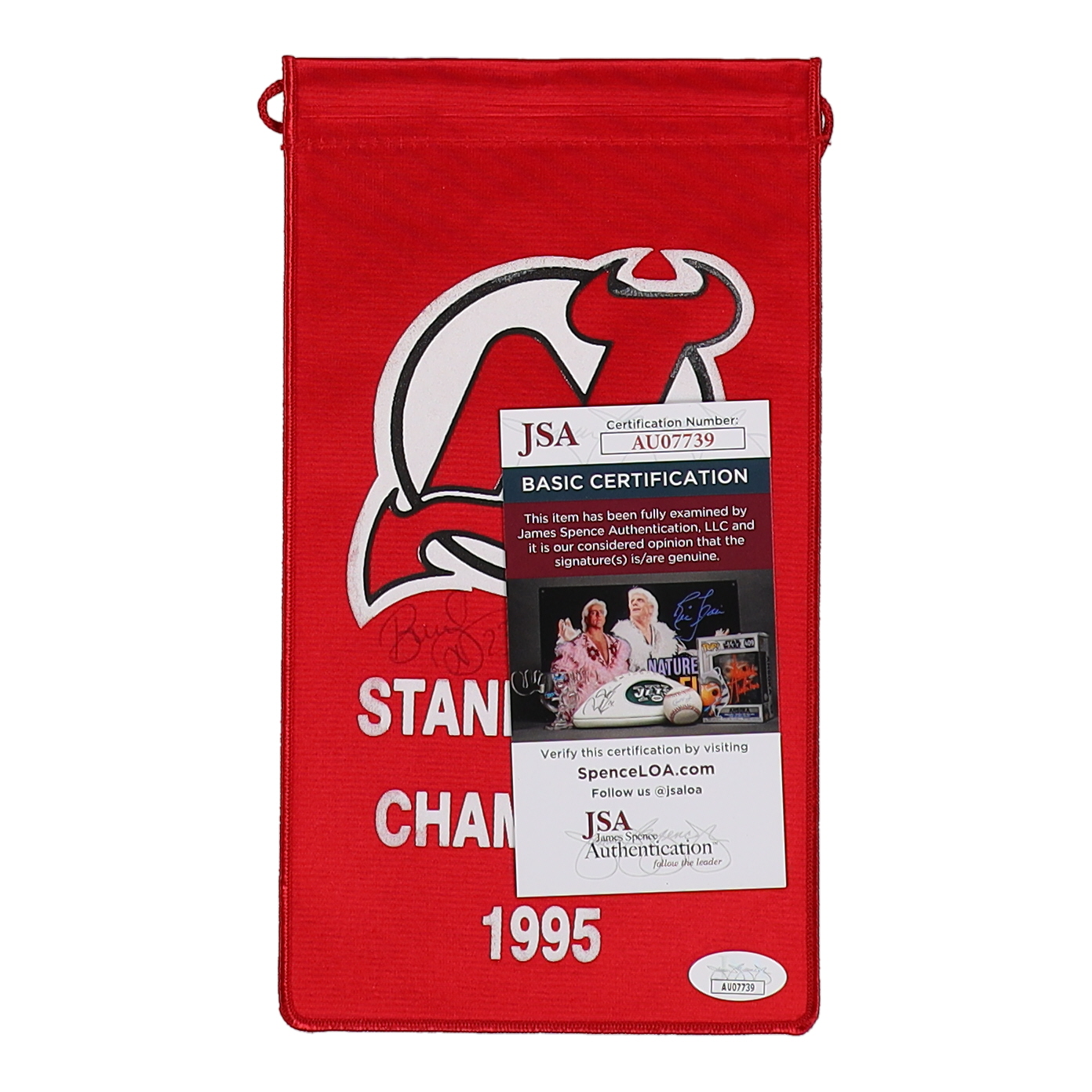 Bruce Driver Signed Devils 1995 Stanley Cup Champions Banner (JSA ...