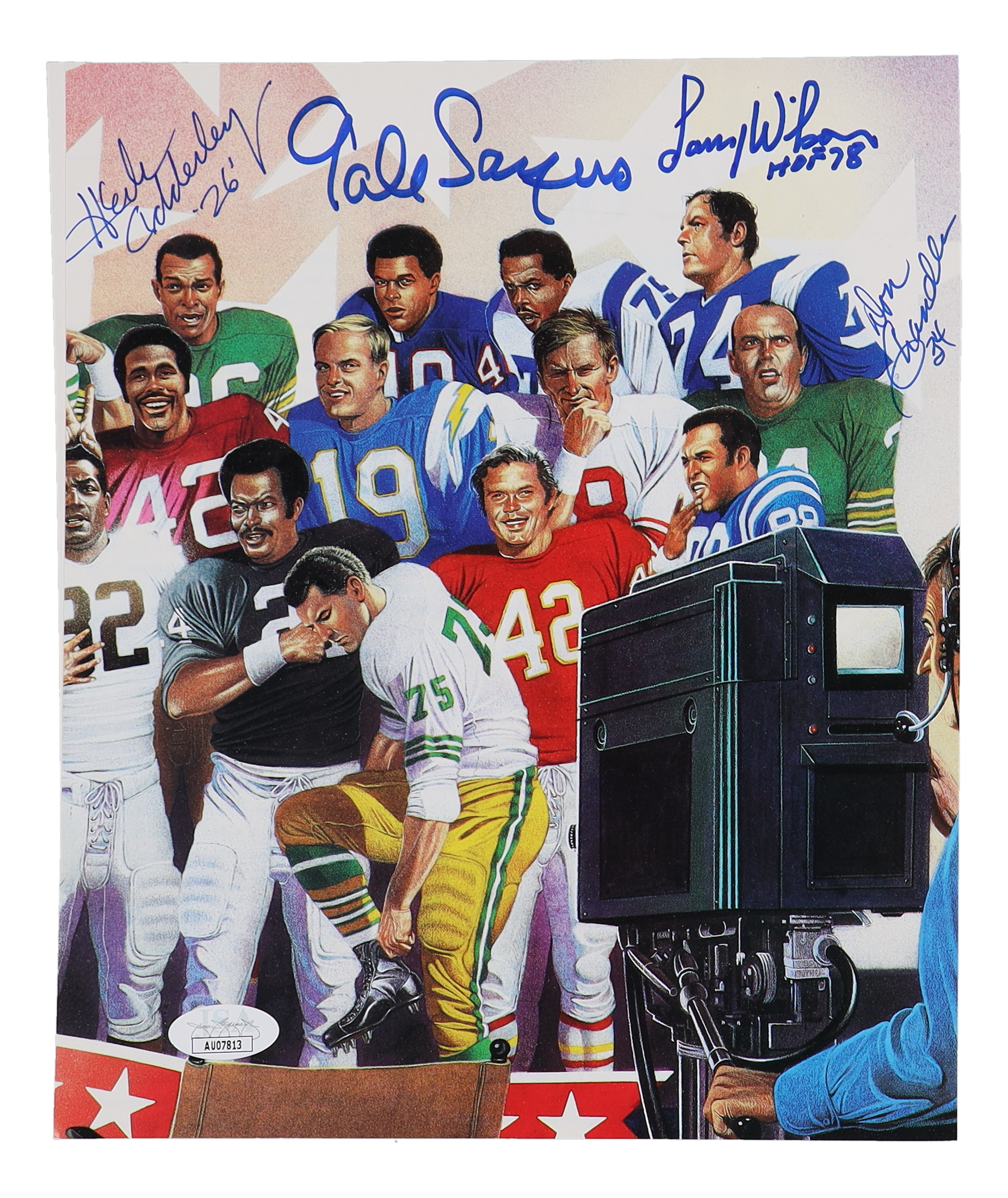 Football Hall-of-Famers 8x10 Matted Cut Signed by (4) with Gale Sayers ...