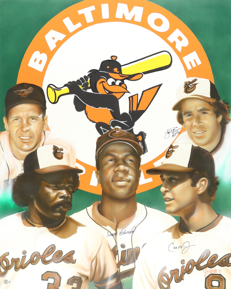 Frank Robinson, Jim Palmer & Cal Ripken Jr. Signed "Orioles Greats ...