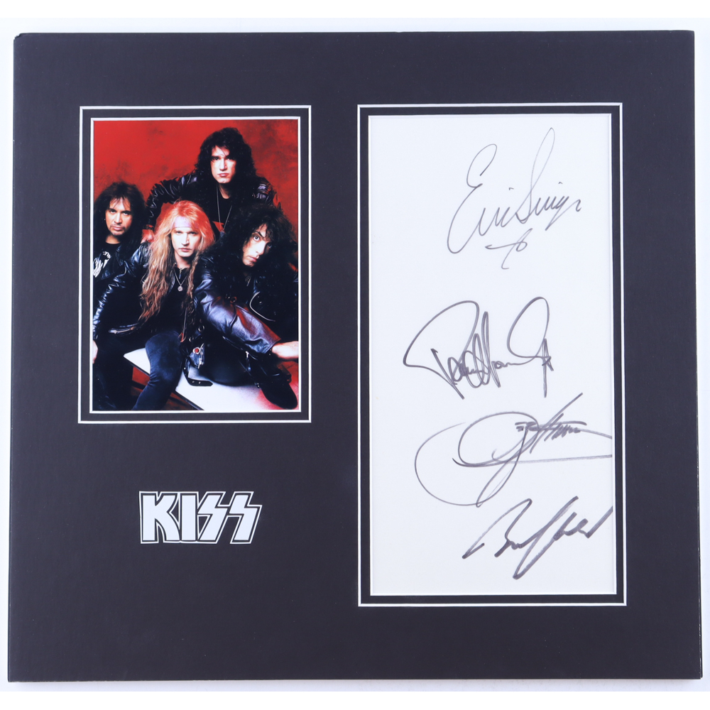 Kiss Custom Matted Page Display Signed by (4) with Paul Stanley, Gene ...