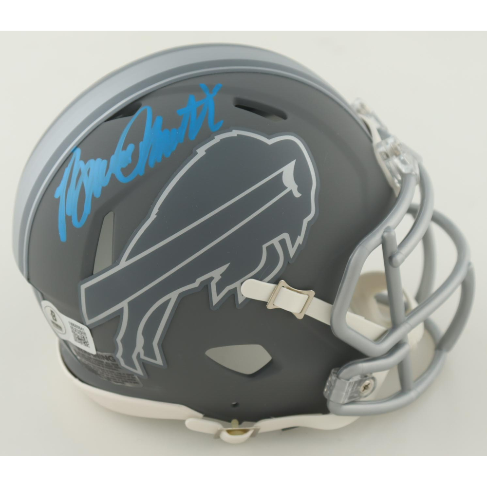 Bruce Smith Signed Bills Slate Alternate Speed Mini Helmet (Beckett ...