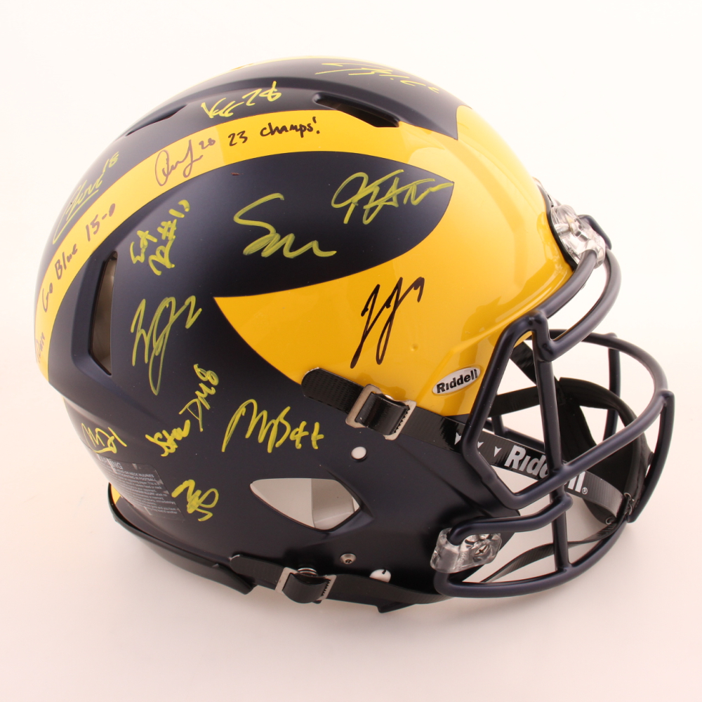 2023 Michigan Wolverines Full-Size Authentic Speed Helmet Team-Signed ...