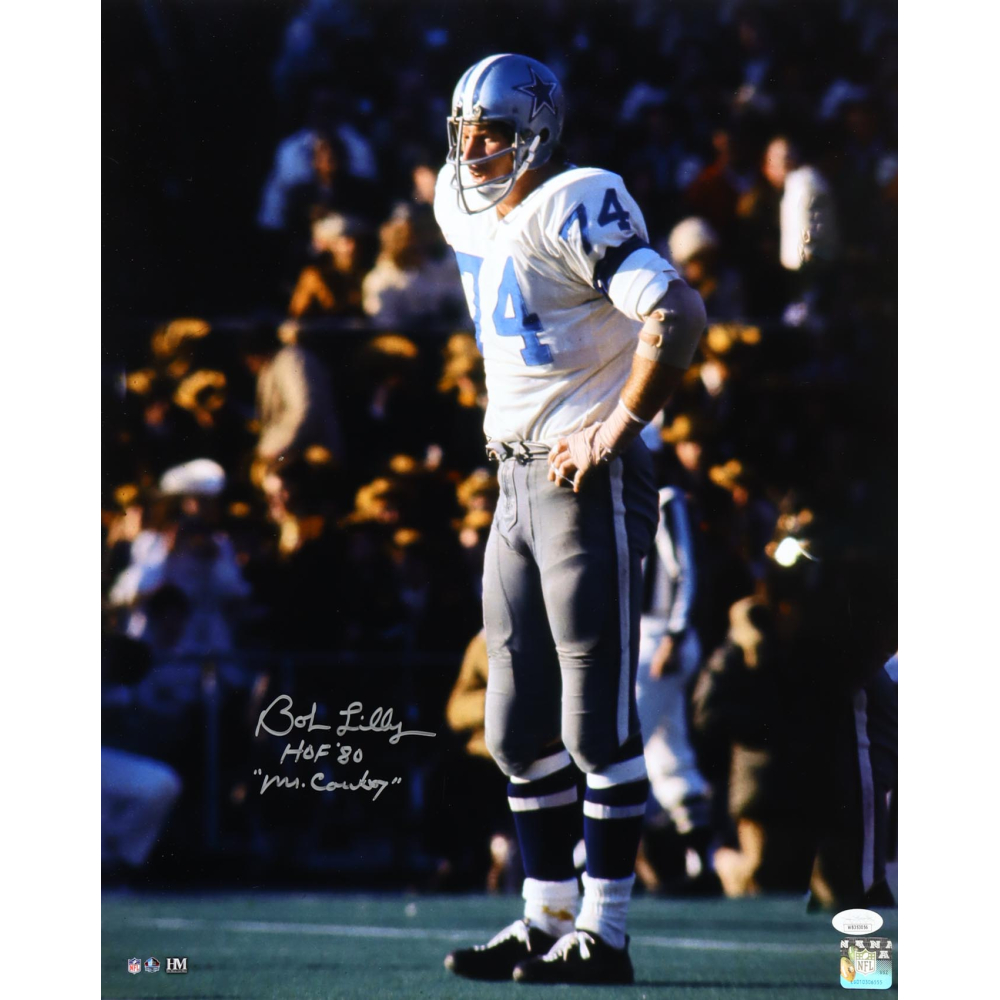 Bob Lilly Signed Cowboys 16x20 Photo Inscribed "HOF '80" & "'Mr. Cowboy ...