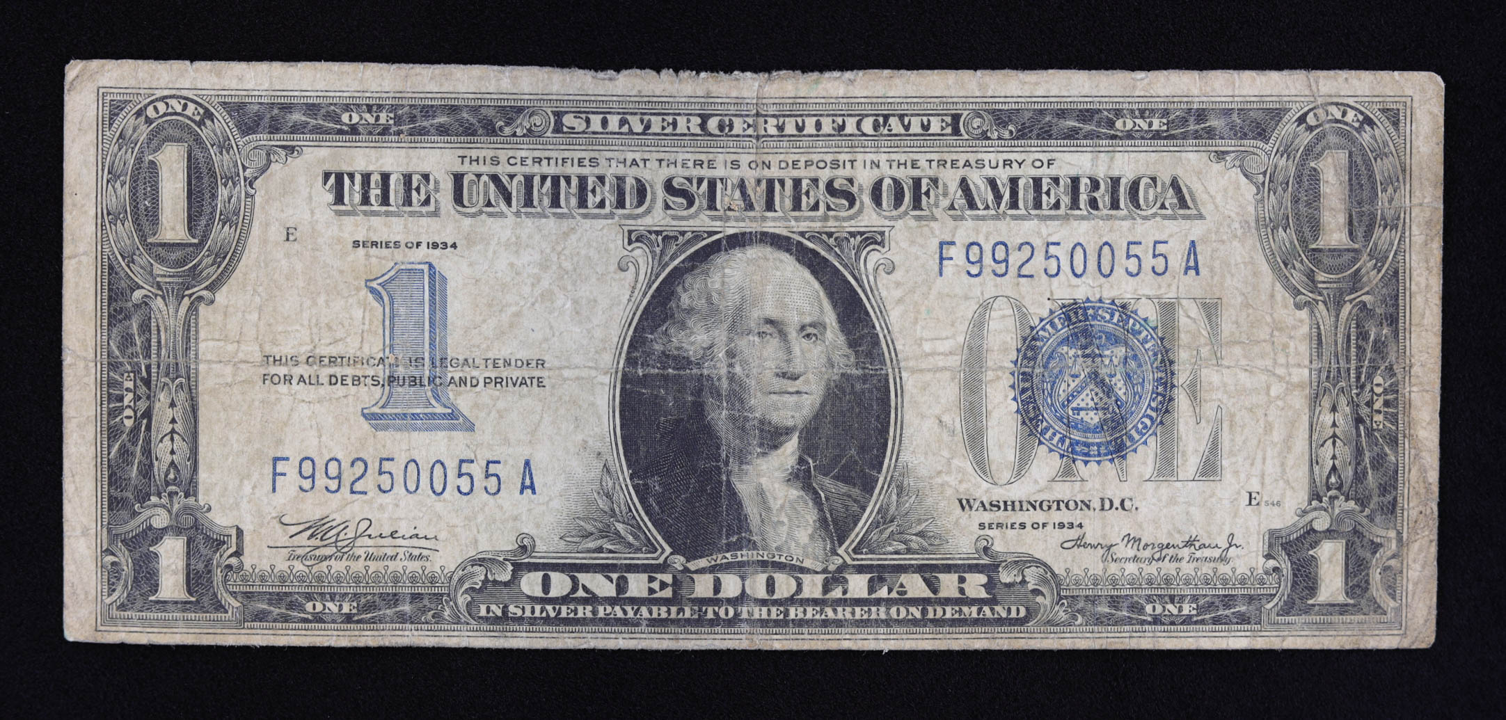 1934 United States Silver Certificate $1 One Dollar Bank Note ...