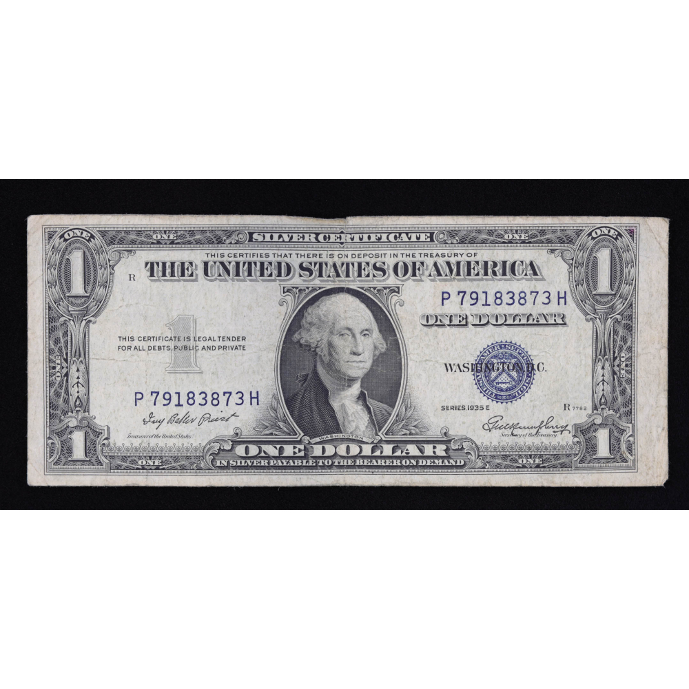 1935-E United States Silver Certificate $1 One Dollar Bank Note ...