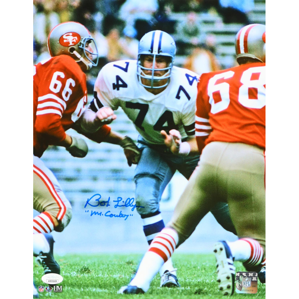 Bob Lilly Signed Cowboys 11x14 Photo Inscribed "Mr. Cowboy" (JSA ...