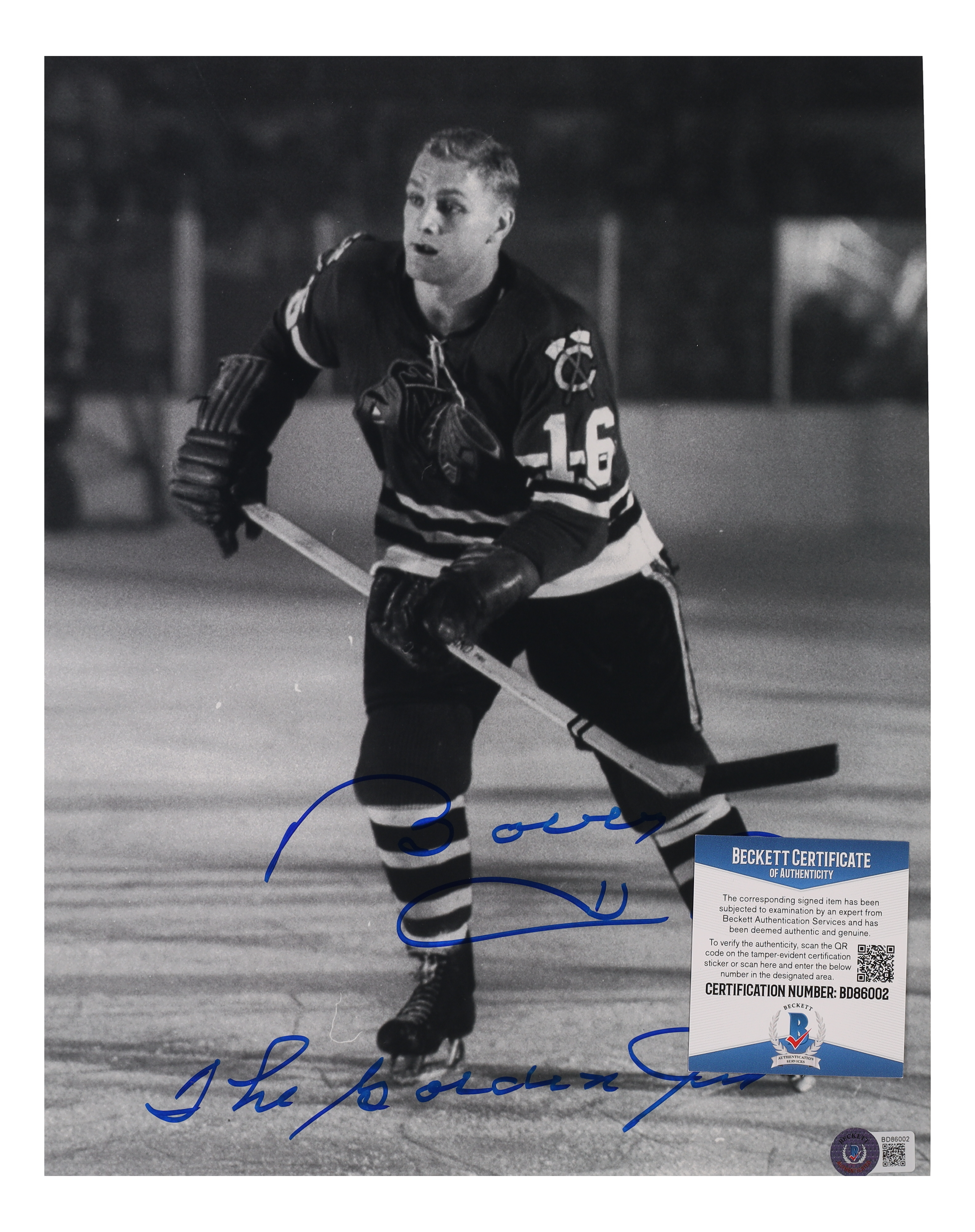 Bobby Hull Signed Blackhawks 11x14 Photo Inscribed "The Golden Jet ...