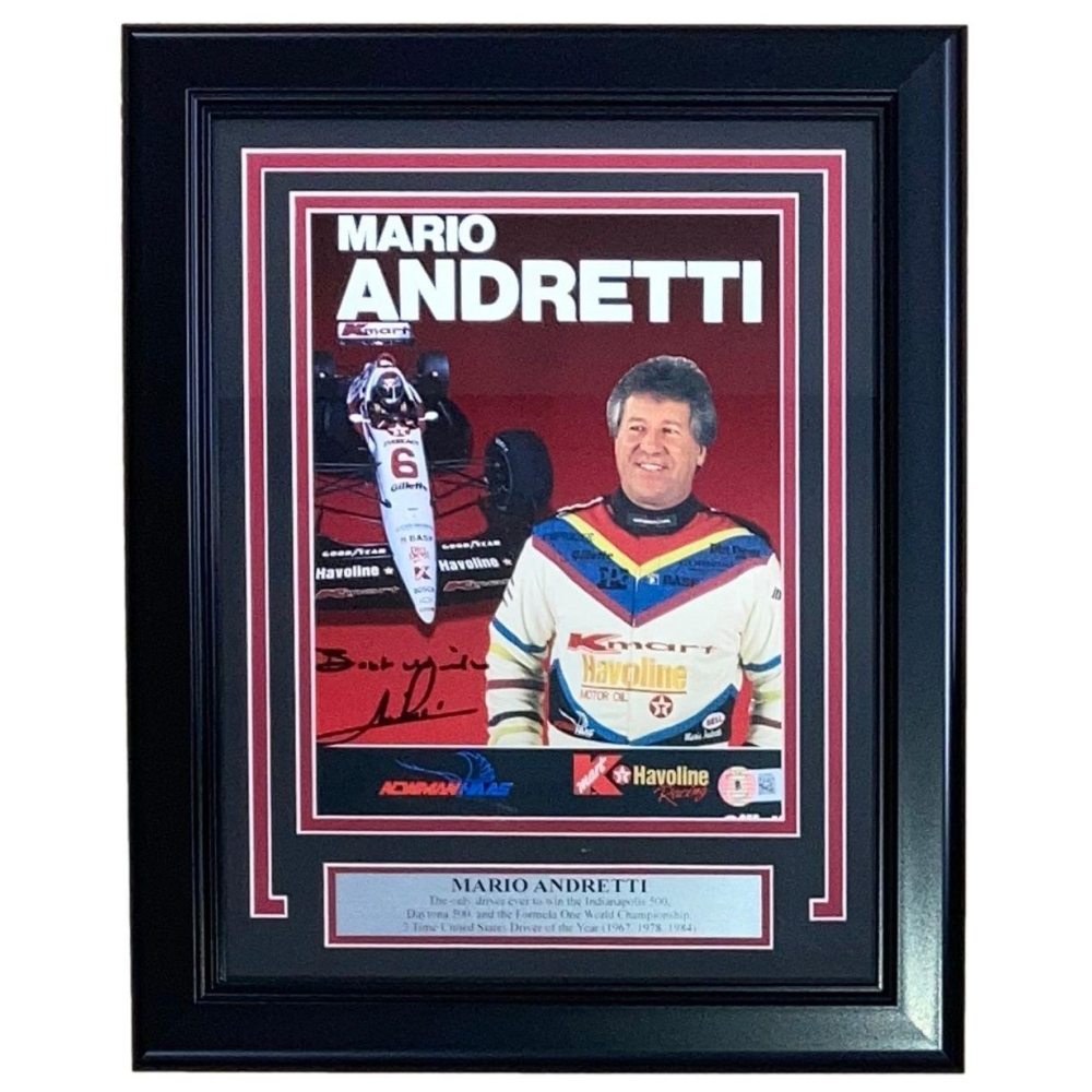 Mario Andretti Signed Custom Framed Photo (Beckett) | Pristine Auction