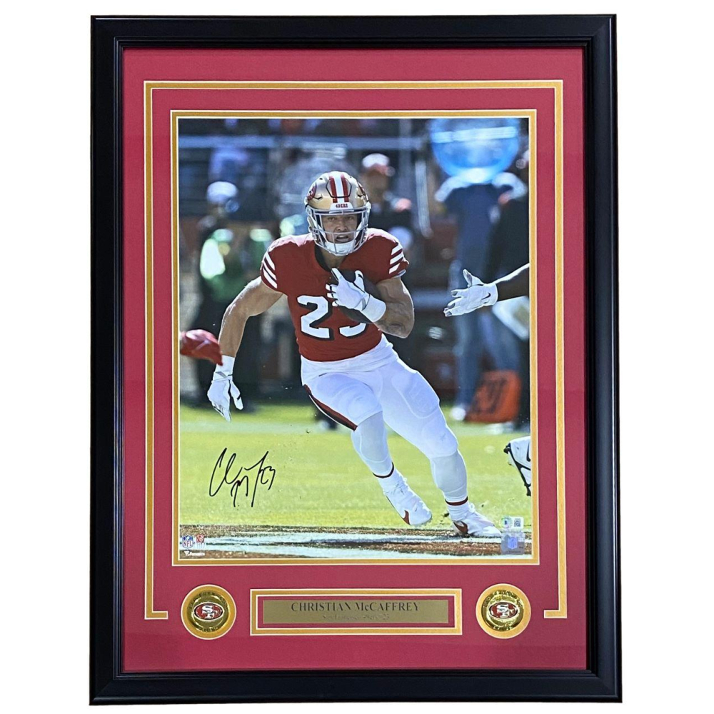 Christian McCaffrey Signed 49ers Custom Framed Photo (Beckett) | Pristine Auction