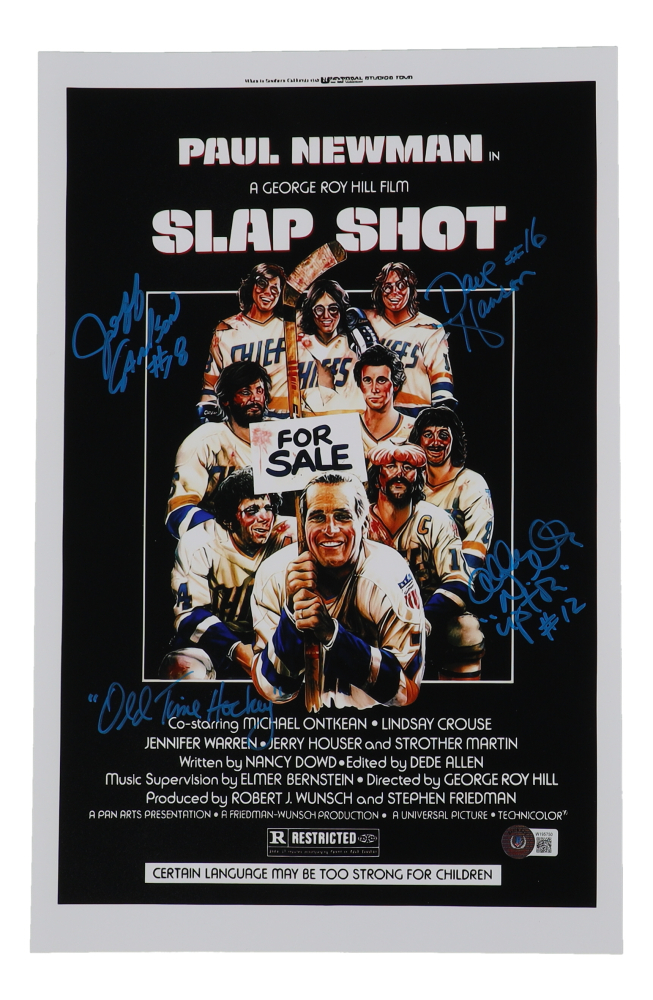 Allan Nicholls, Dave Hanson & Jeff Carlson Signed 11x17 "Slap Shot ...