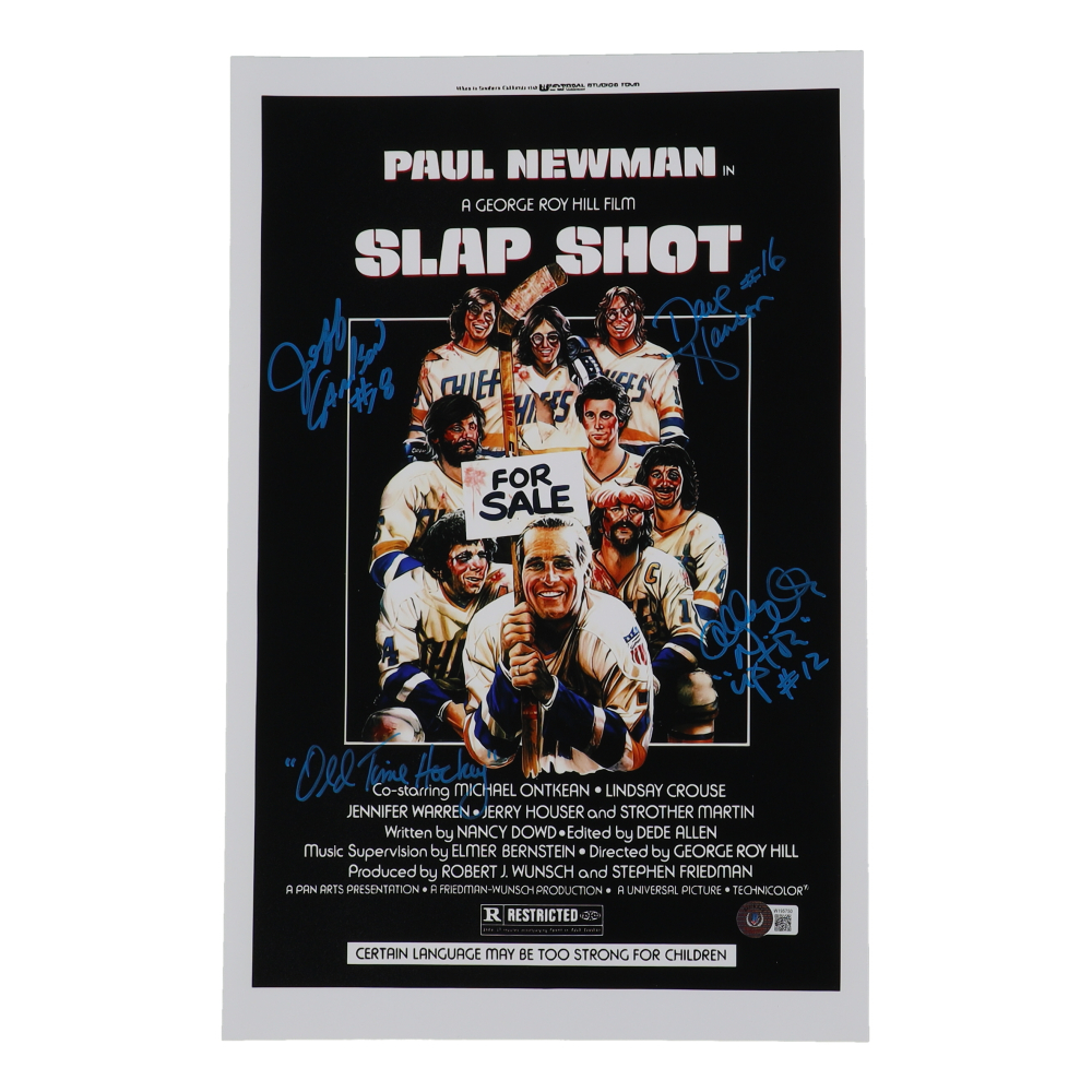 Allan Nicholls, Dave Hanson & Jeff Carlson Signed 11x17 "Slap Shot ...