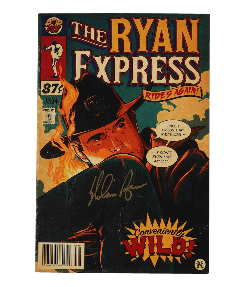 Nolan Ryan Signed LE 2022 "The Ryan Express Rides Again" 7x11 Pop Fly ...