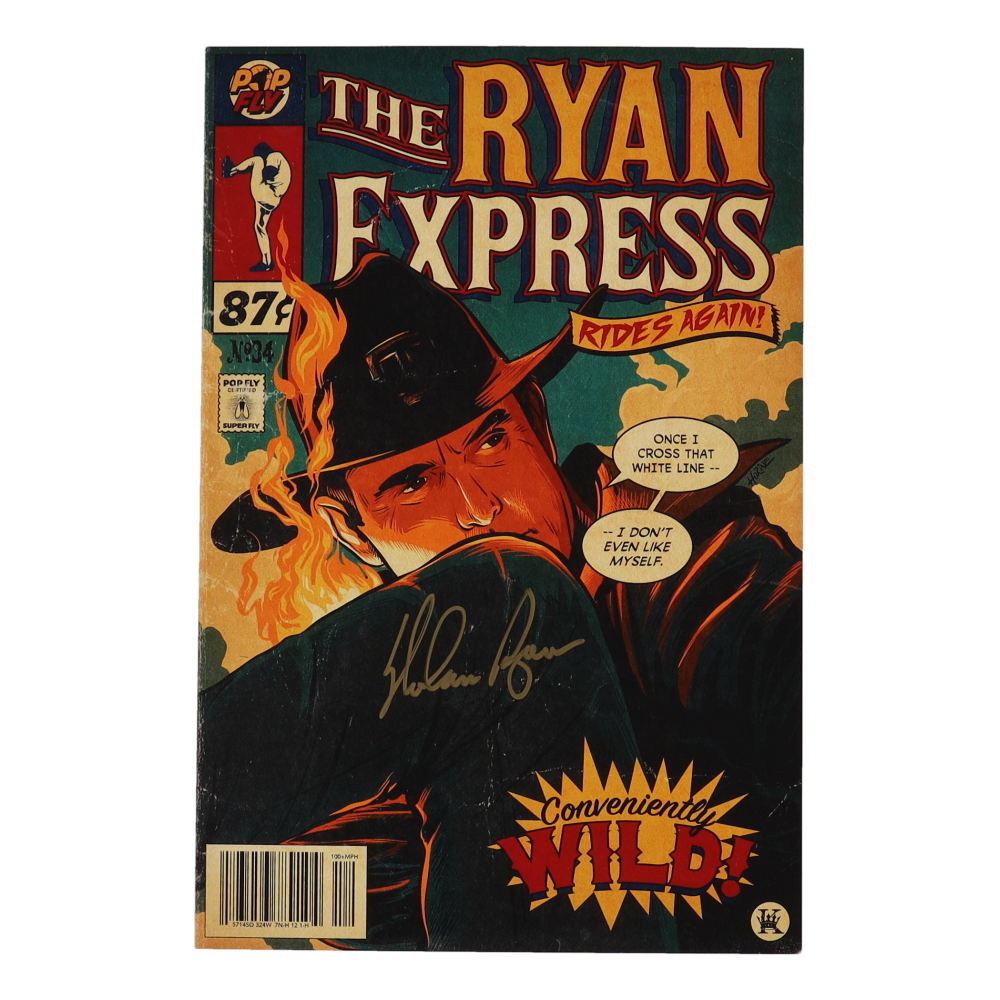 Nolan Ryan Signed LE 2022 "The Ryan Express Rides Again" 7x11 Pop Fly ...