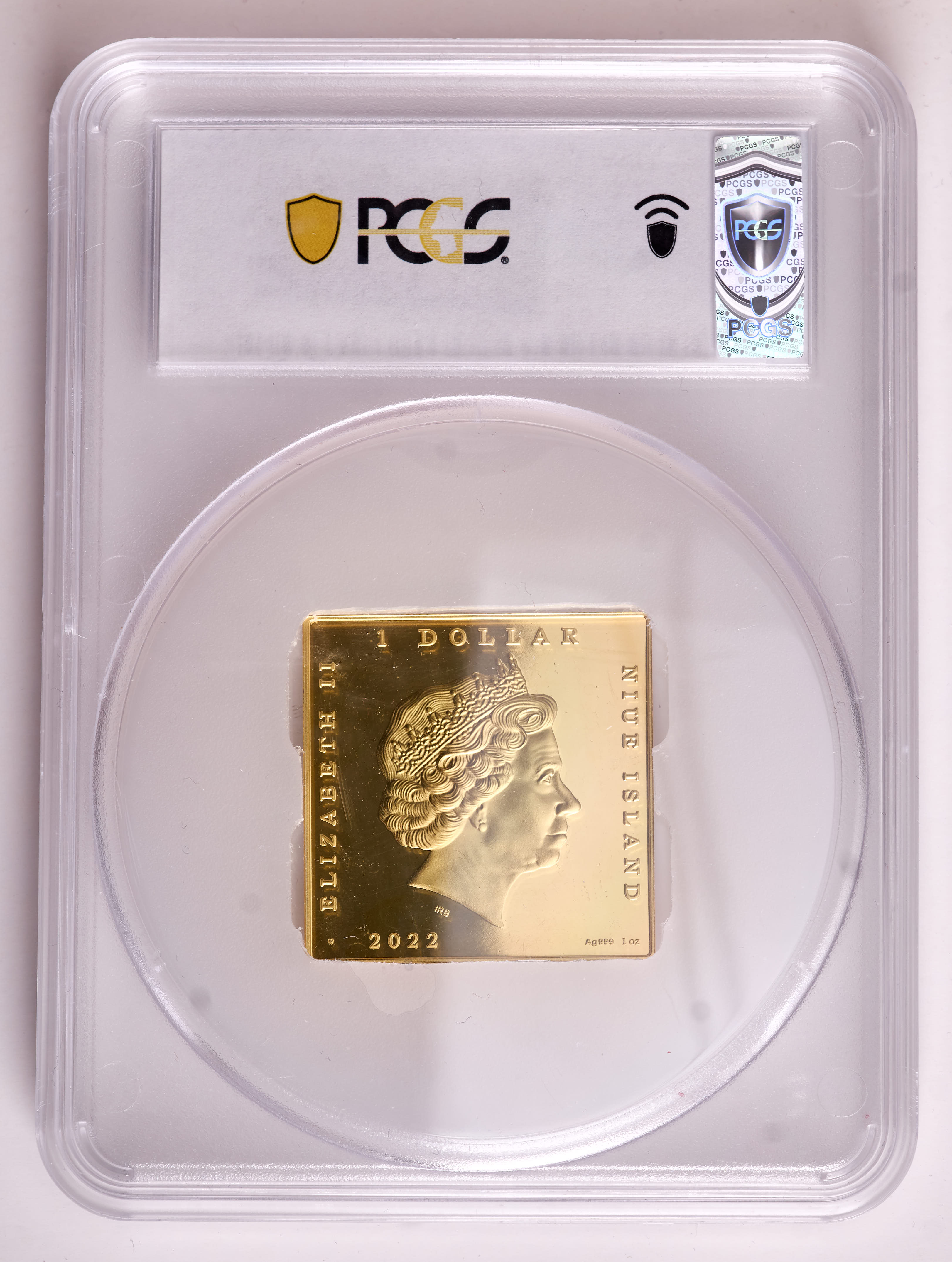 2022-MW Niue Colorized Gilt Silver Dollar Caravaggio, St. Jerome Writing (PCGS Proof 69 Deep ...