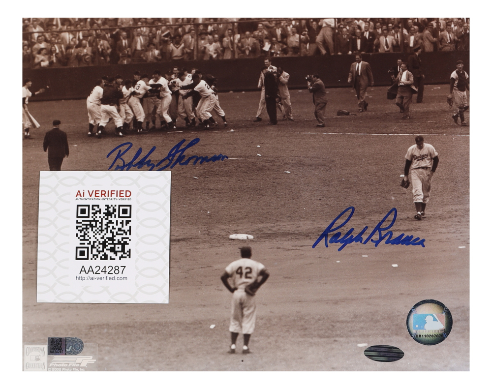 Bobby Thomson & Ralph Branca Signed 8x10 Photo (AIV & Steiner ...