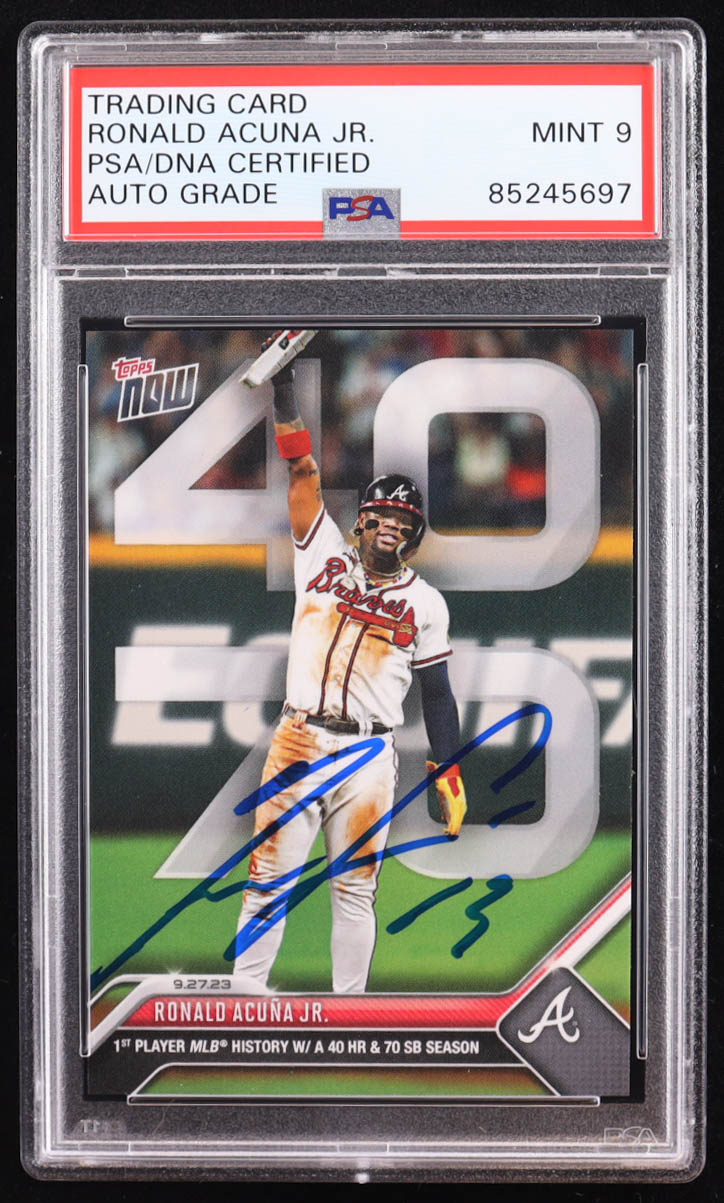 Ronald Acuna Jr. Signed 2023 Topps Now #927 (PSA | Autograph Graded PSA ...