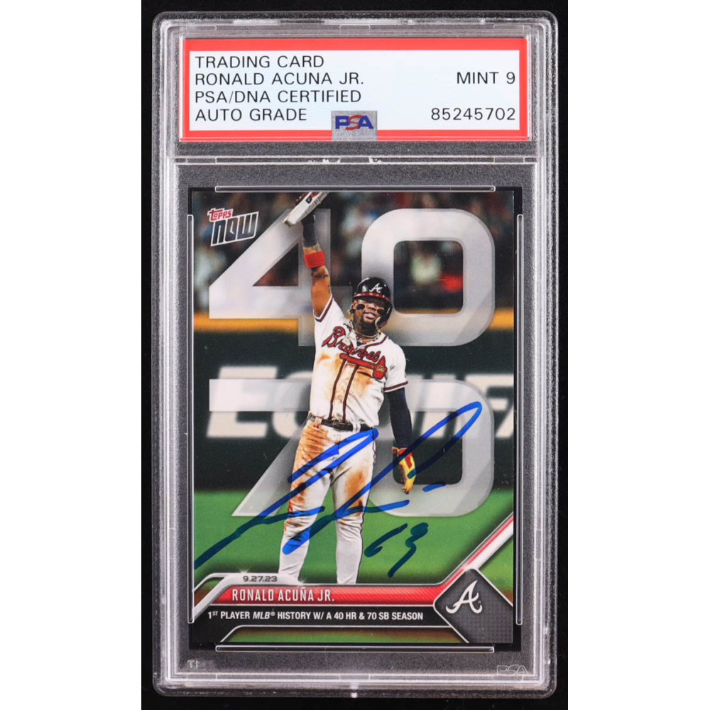 Ronald Acuna Jr. Signed 2023 Topps Now #927 (PSA | Autograph Graded PSA ...
