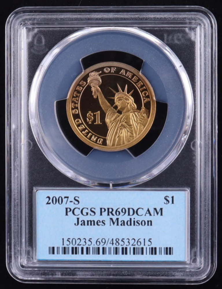 2007-S U.S. Presidential Proof $1 Coin - James Madison 4th President ...