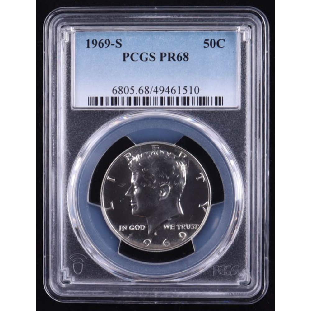 1969-S Kennedy Silver Half Dollar - 40% Silver Proof (PCGS PR68 ...