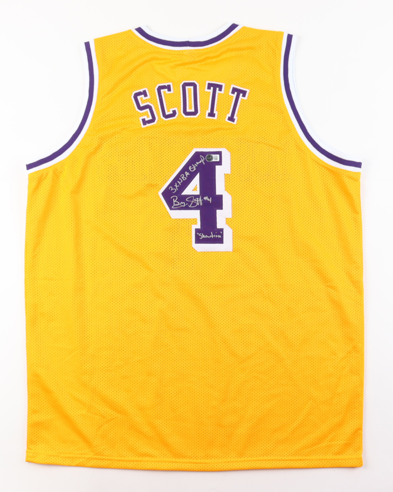 Byron Scott Signed Jersey Inscribed "3x NBA Champ" & "Showtime ...