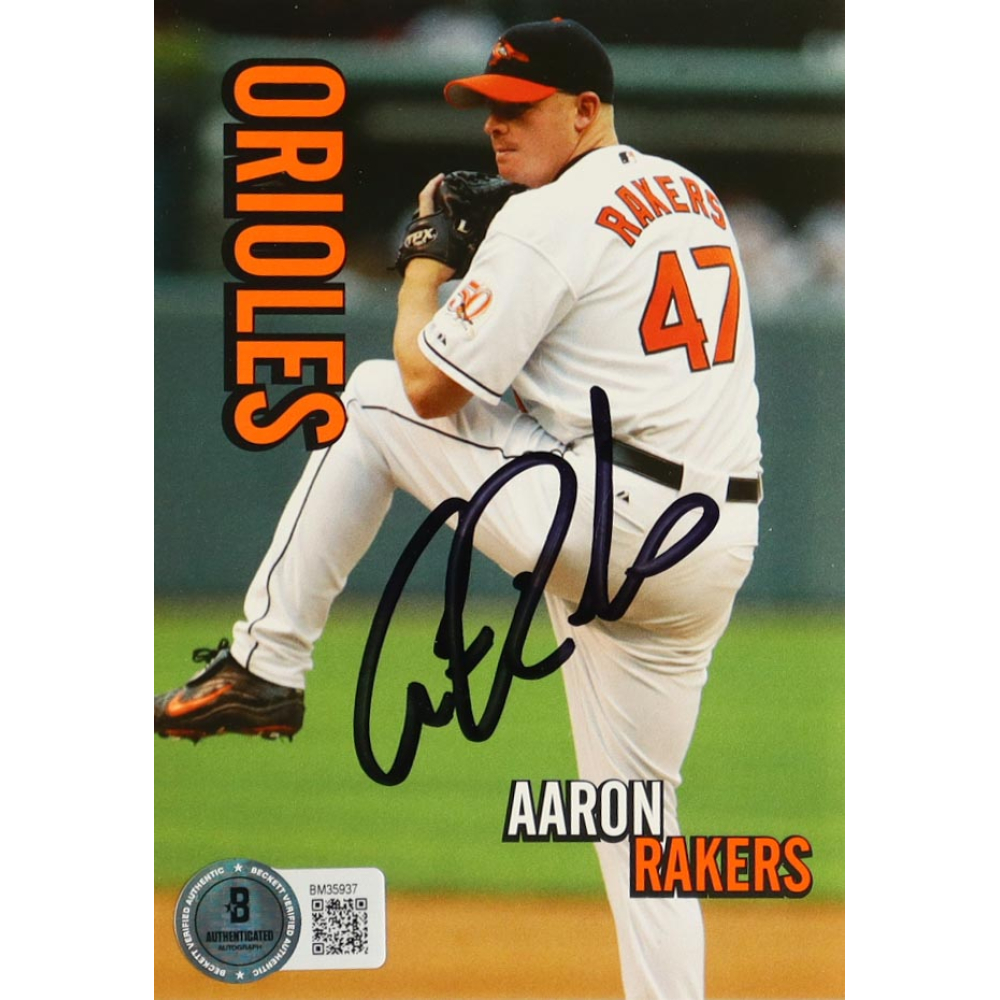 Aaron Rakers Signed Orioles 3x5 Photo (Beckett) | Pristine Auction