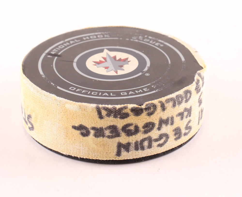 Tyler Seguin "Jets" Game-Used/Goal Scored Puck | Pristine Auction