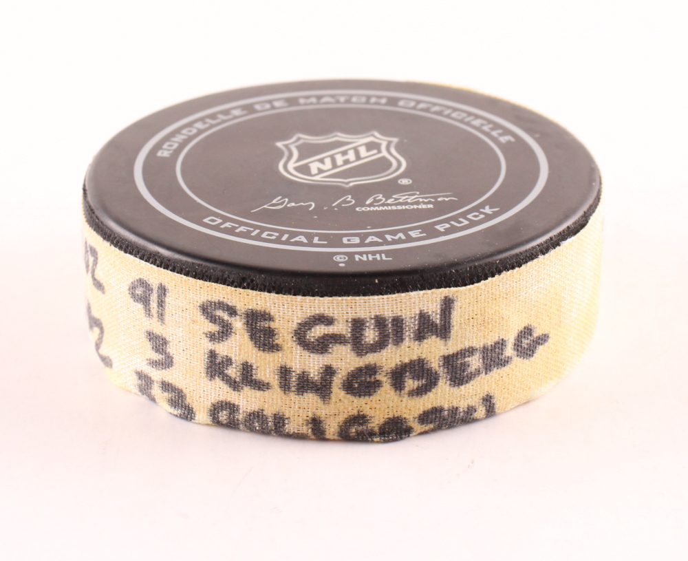 Tyler Seguin "Jets" Game-Used/Goal Scored Puck | Pristine Auction