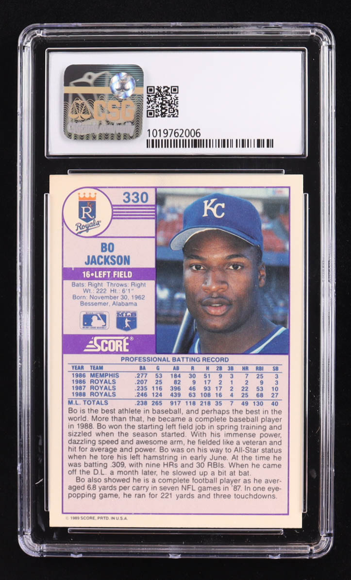 Bo Jackson 1989 Score #330 (CSG 9) | Pristine Auction