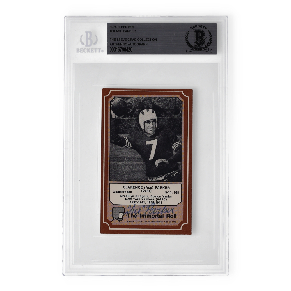 Ace Parker Signed 1975 Fleer Hall of Fame #68 (BGS) | Pristine Auction