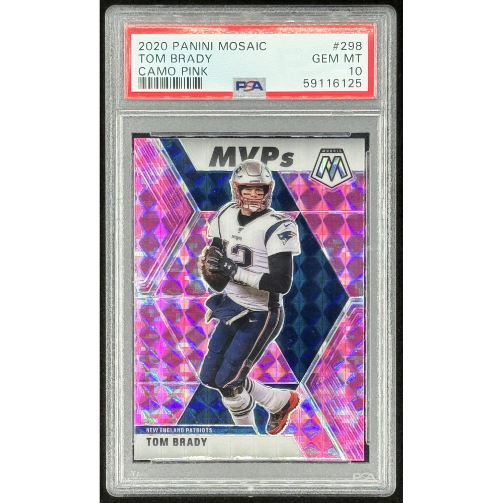 Tom Brady 2020 Panini Mosaic Mosaic Camo Pink #298 MVP (PSA 10) | Pristine Auction