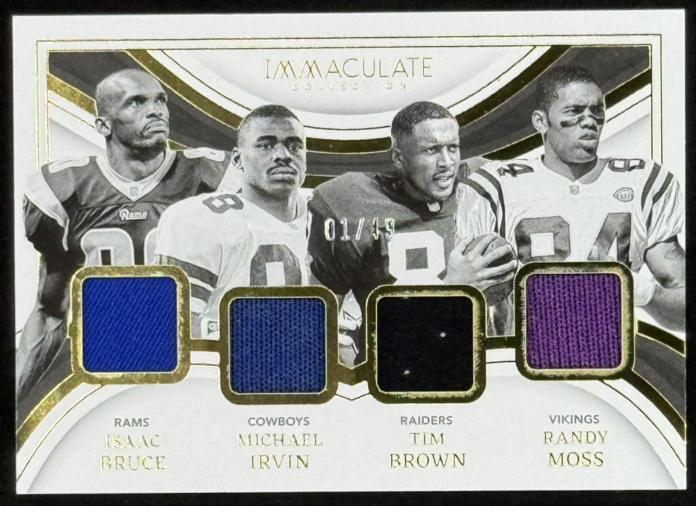 Randy Moss / Michael Irvin / Isaac Bruce / Tim Brown 2023 Immaculate ...