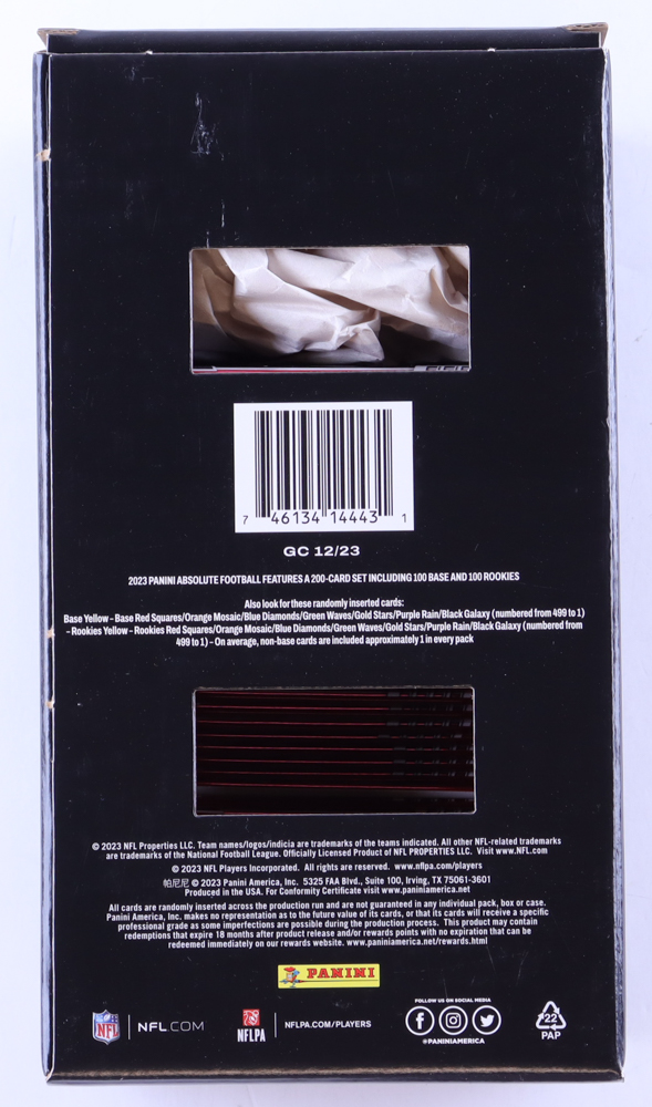 2023 Panini Absolute Football Gravity Feed Box With (48) Packs ...