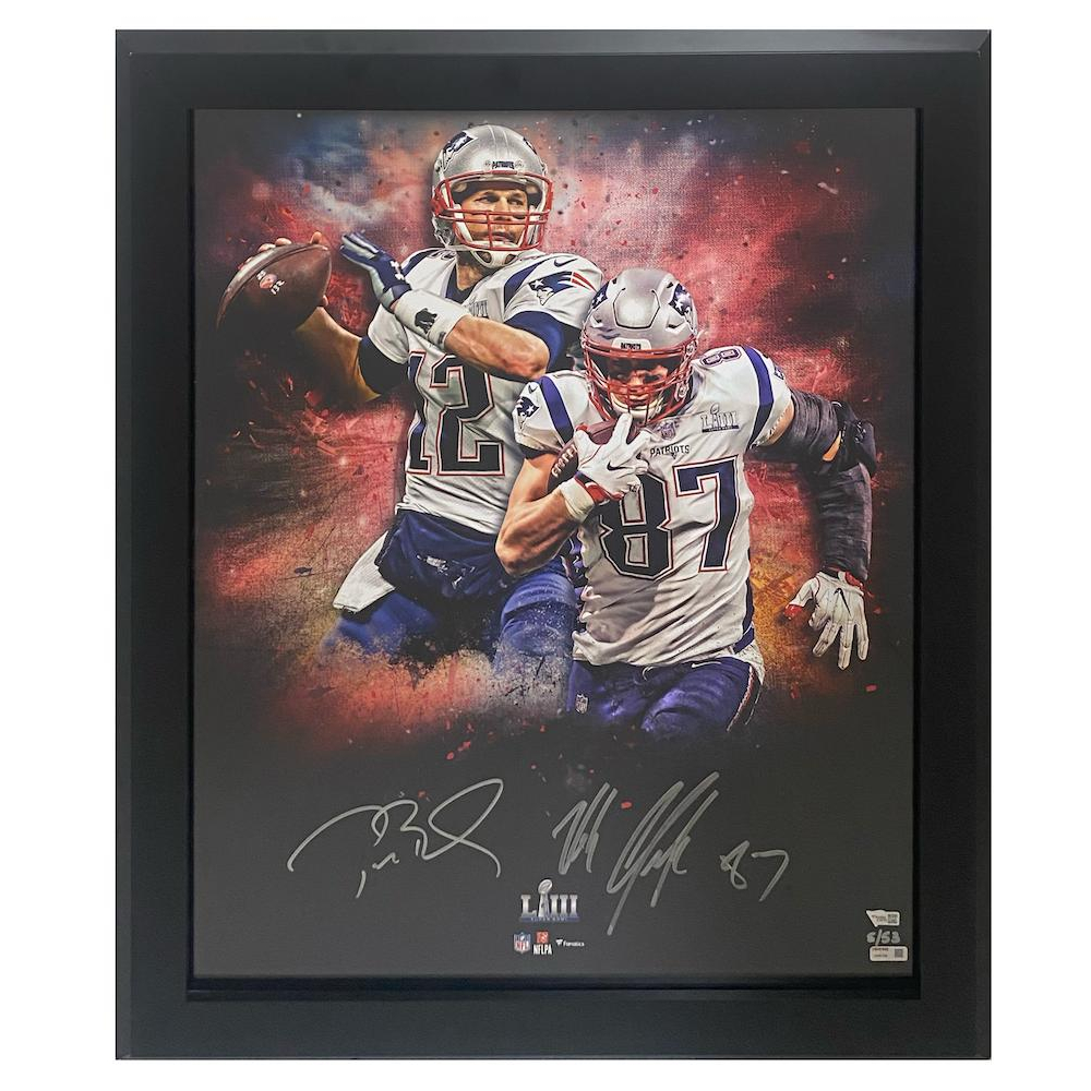 Tom Brady & Rob Gronkowski Signed Patriots "In Focus" Custom Framed ...