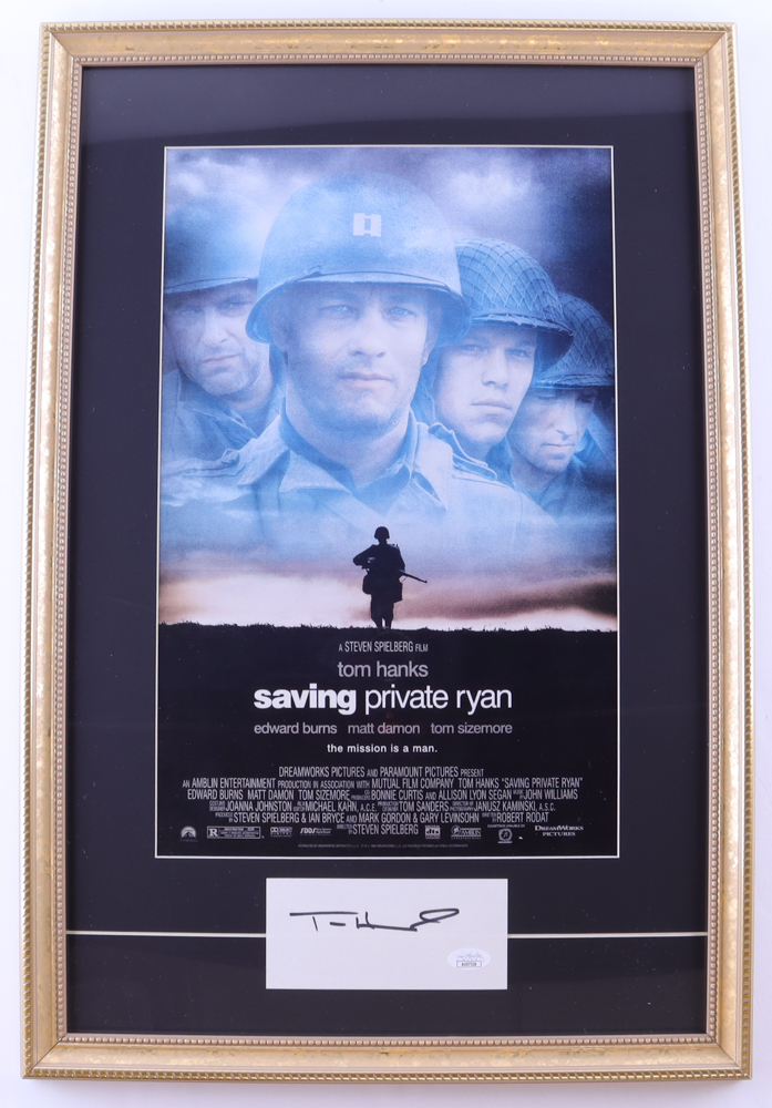 Tom Hanks Signed "Saving Private Ryan" Custom Framed Cut Display (JSA ...