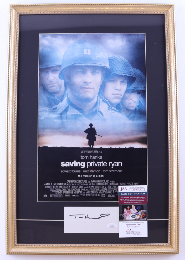 Tom Hanks Signed "Saving Private Ryan" Custom Framed Cut Display (JSA) | Pristine Auction