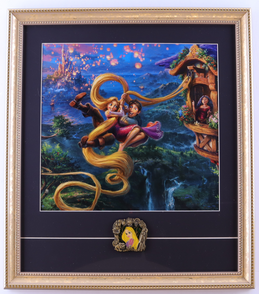 Thomas Kinkade Walt Disney's "Tangled" Custom Framed Print Display With ...