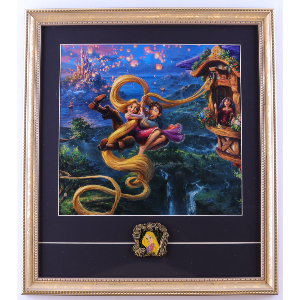 Thomas Kinkade Walt Disney's "Tangled" Custom Framed Print Display With ...