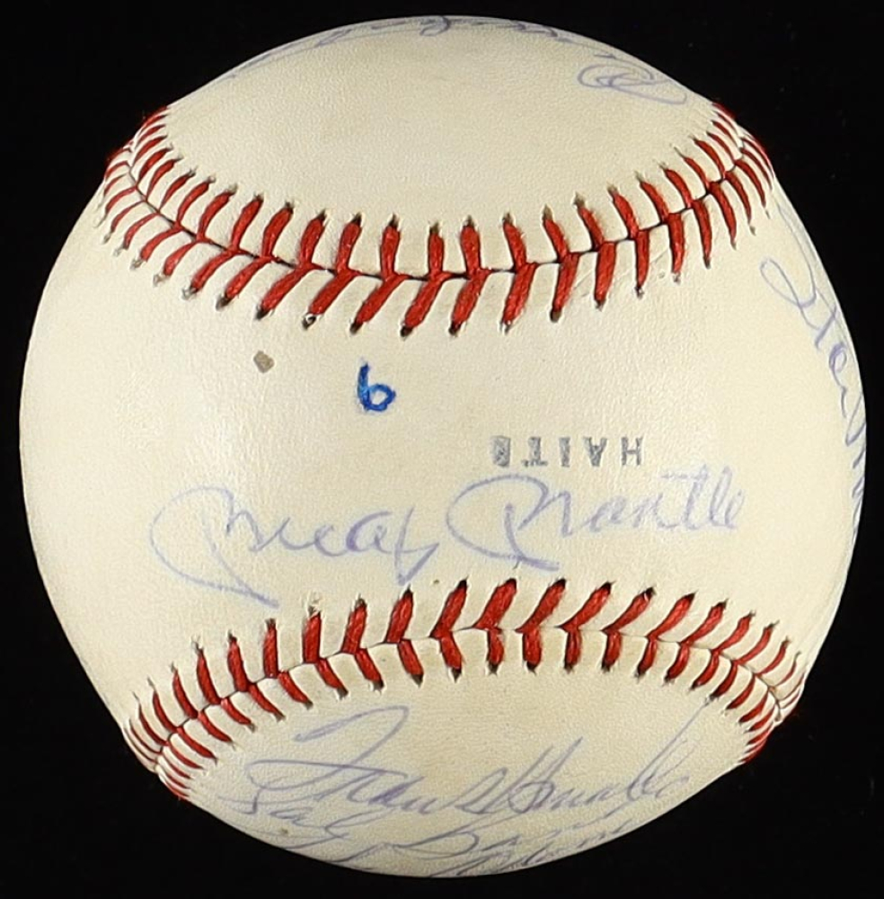 Baseball Greats OAL Baseball Signed by (10) With Mickey Mantle, Stan ...