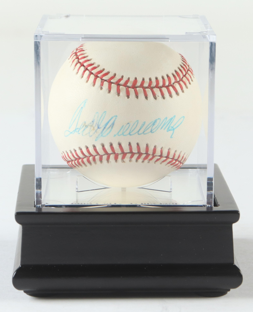 Ted Williams Signed ONL Baseball With Wood Base Display Case (PSA ...