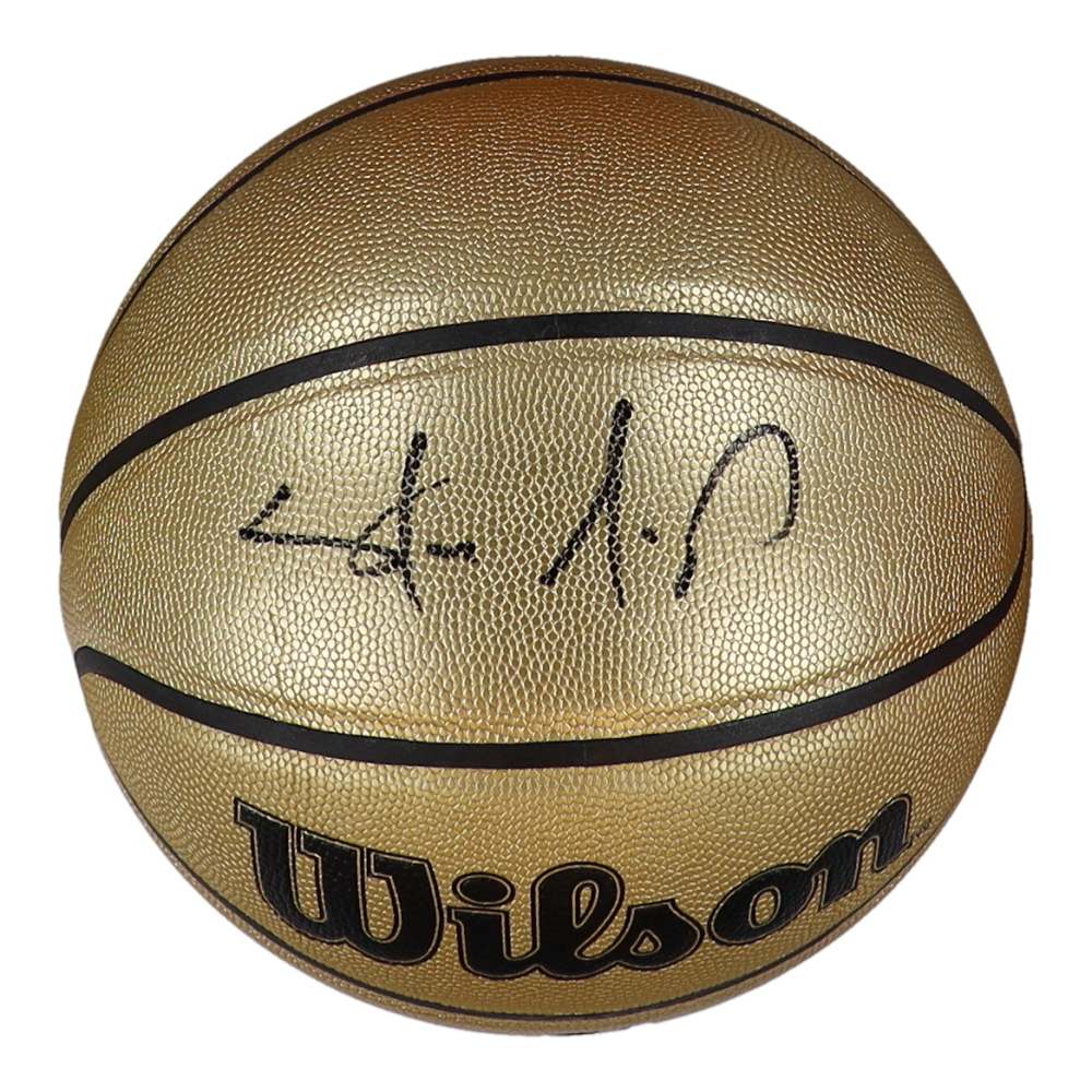 Shawn Kemp Signed Gold NBA Basketball (Schwartz) | Pristine Auction