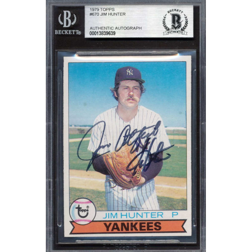 Jim "Catfish" Hunter Signed 1979 Topps #670 DP (BGS) | Pristine Auction