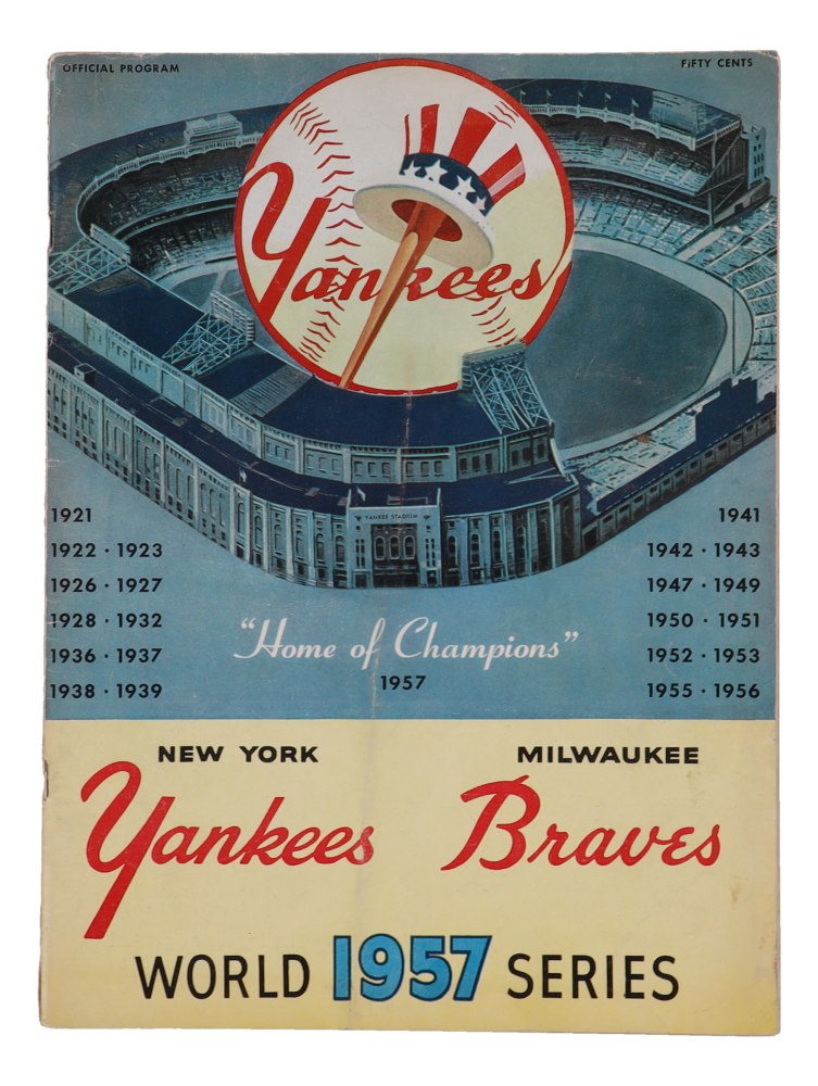 1957 Yankees World Series Original Yankee Stadium Program & Scorecard ...