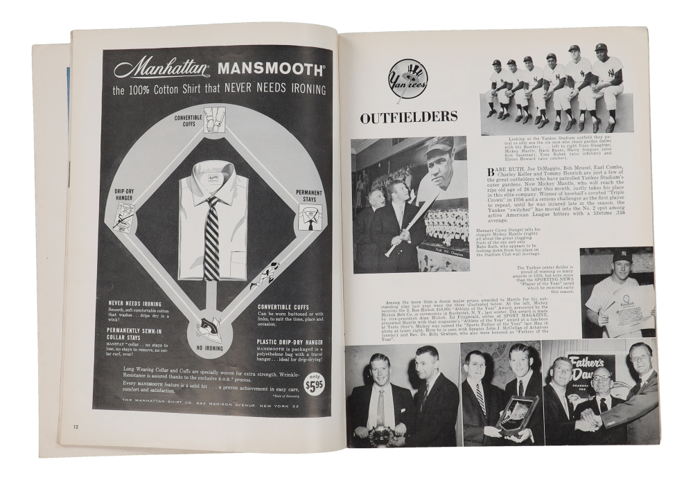 1957 Yankees World Series Original Yankee Stadium Program & Scorecard ...