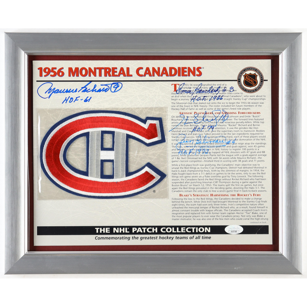 1956 Canadiens Commemorative Stat Card With Cloth Uniform Patch Custom ...