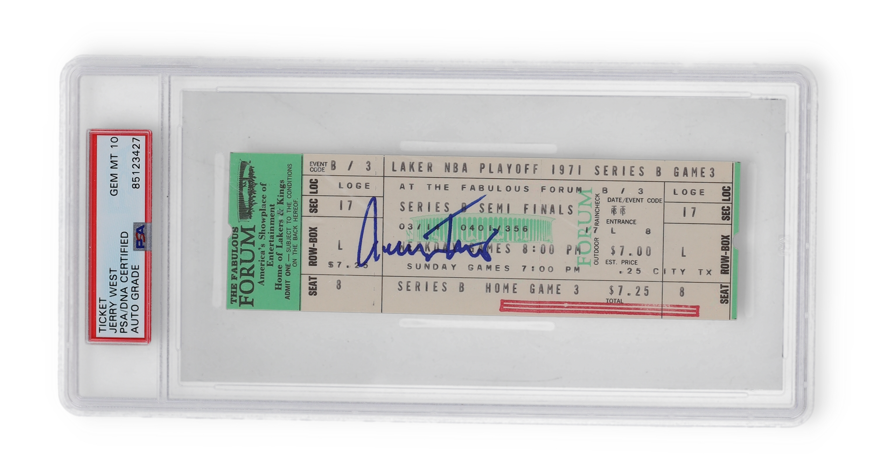Jerry West Signed 1971 Lakers NBA Playoffs Ticket at the Forum (PSA ...