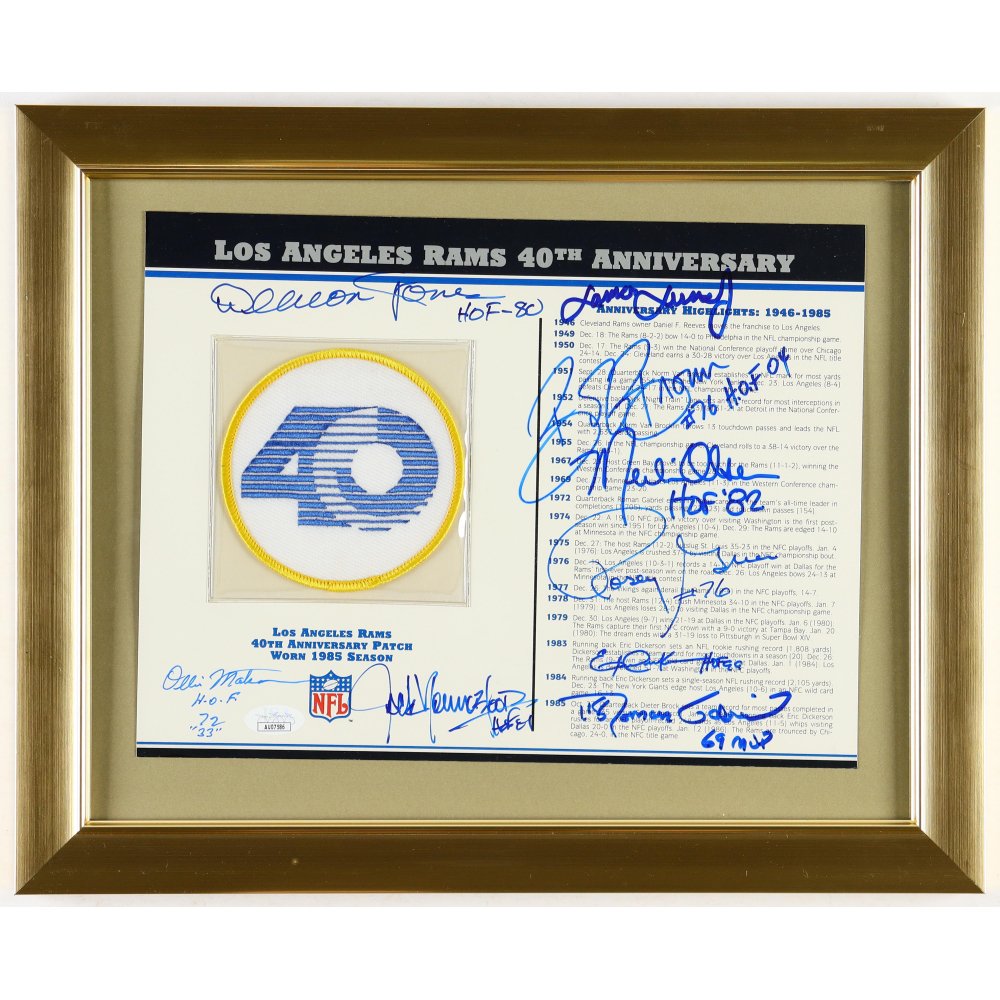 1985 Rams 40th Anniversary Stat Patch Card Custom Framed Display With ...