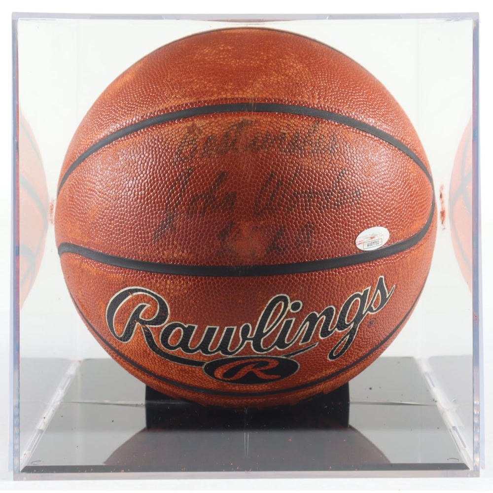 John Wooden Signed NCAA Final Four Basketball With Acrylic Display Case ...