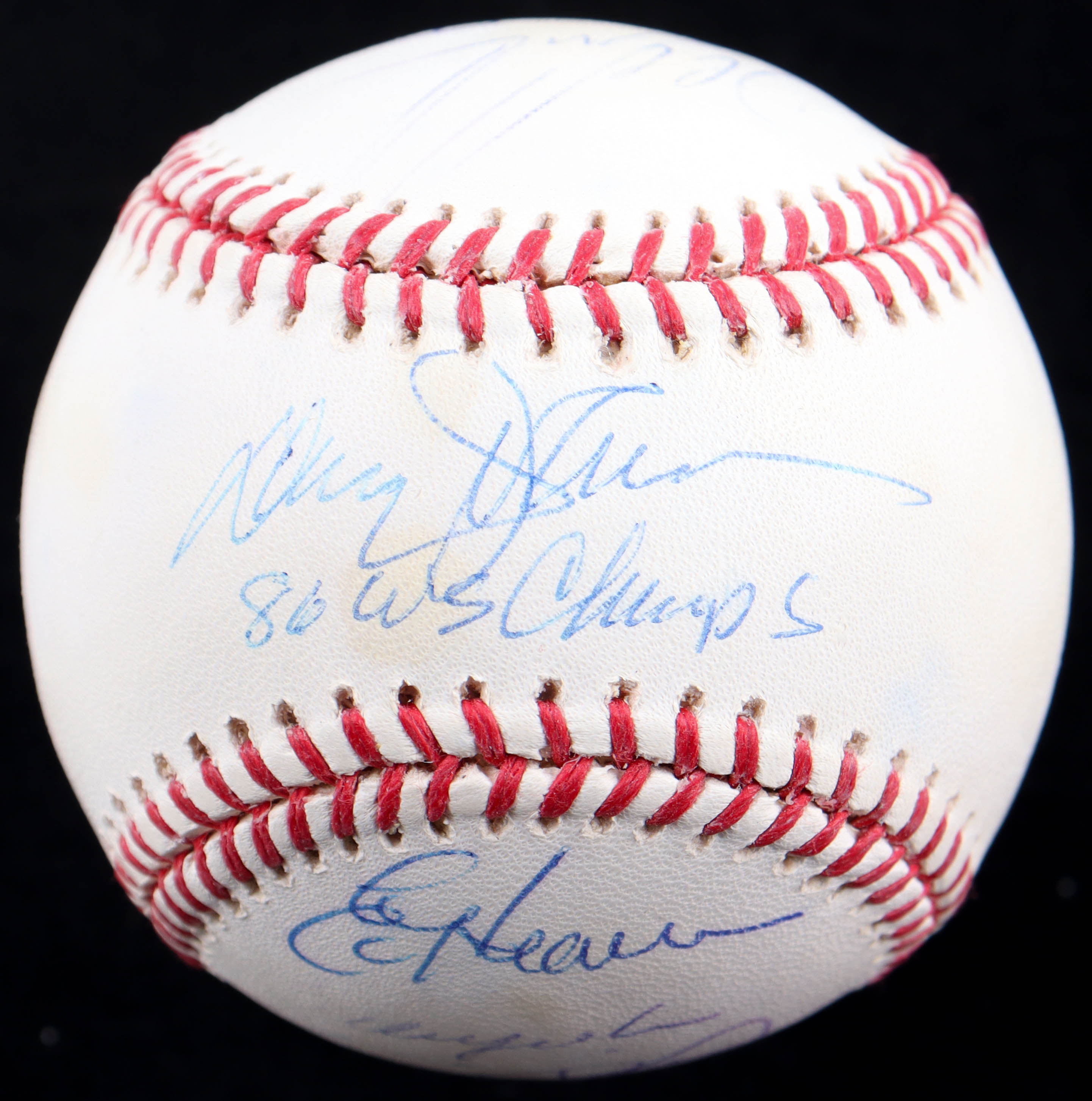 OML Baseball Signed by (6) Dwight Gooden, Davey Johnson, Ed Hearn, Ed ...